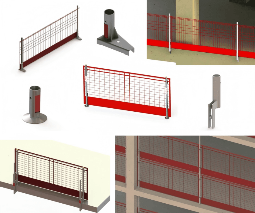 Edge Protection Barrier for Concrete Slab Edges - ABX Metal
